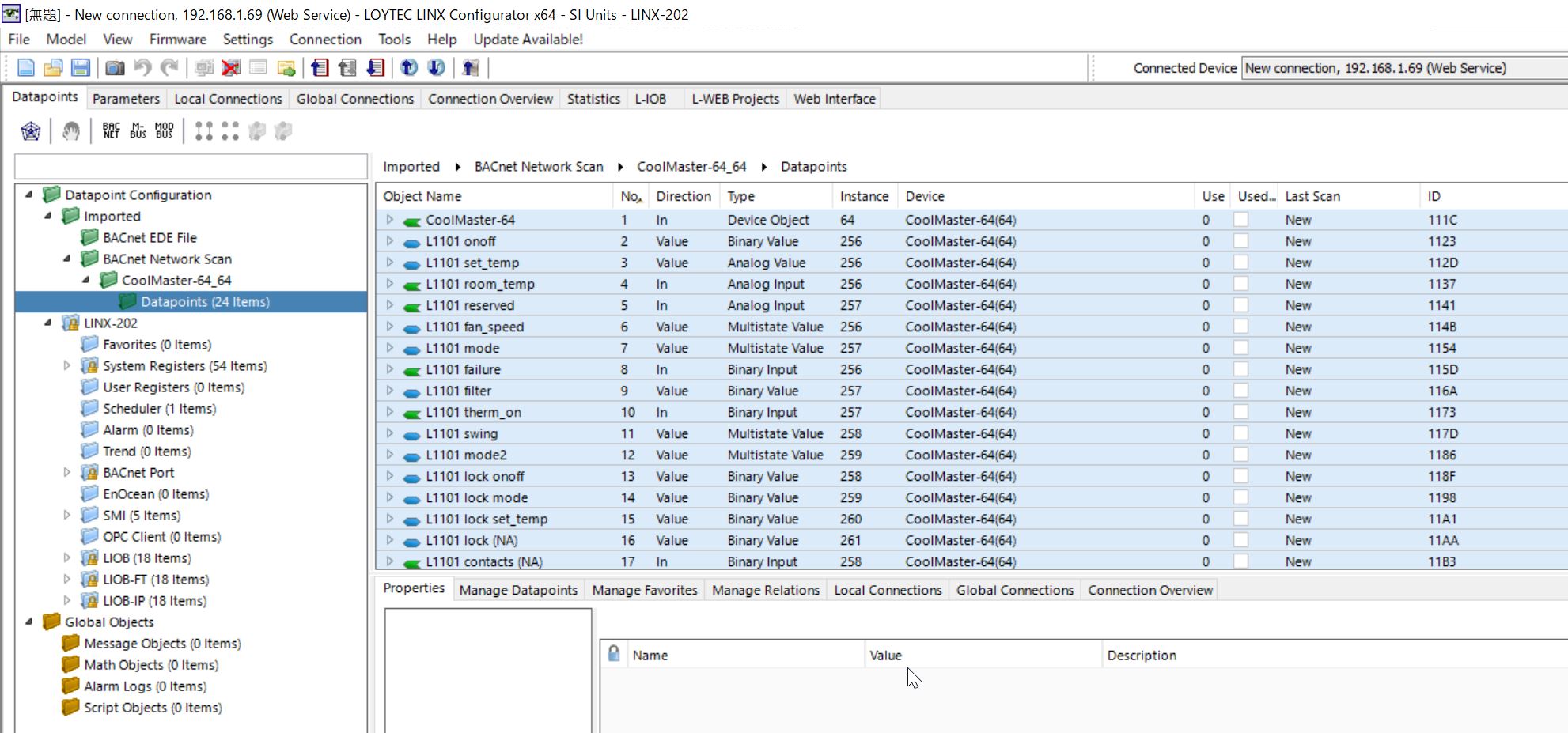 LOYTEC LINX-202を使ってCoolAutomation(CoolMaster)のデータポイントを操作して空調の温度を操作してみた ...